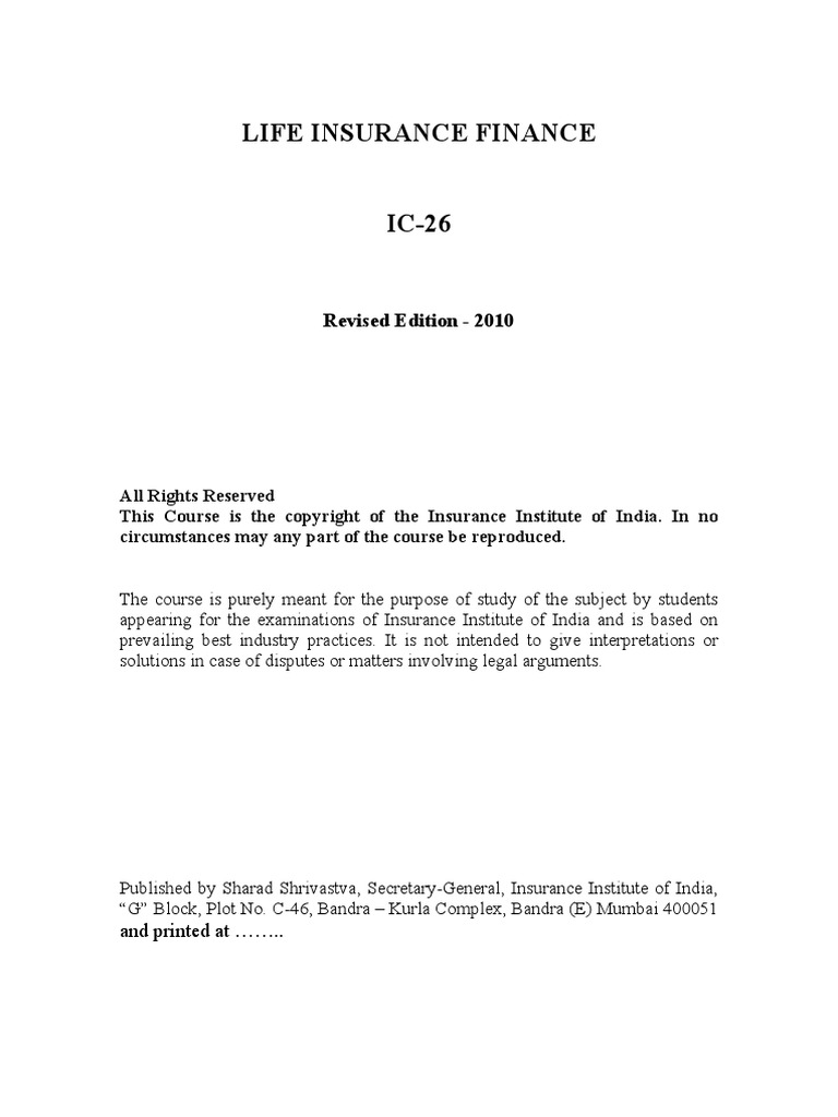 IC-26 Accounts For Life Insurance | PDF | Debits And Credits | Bookkeeping