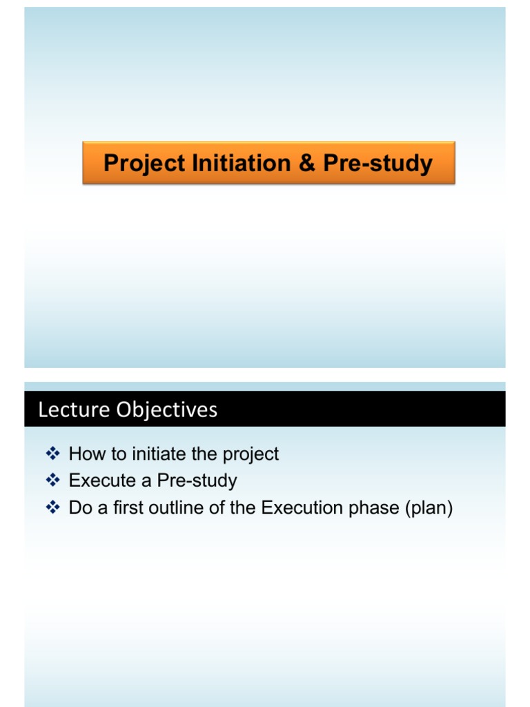 Project Initiation & Pre-Study | PDF | Goal | Business
