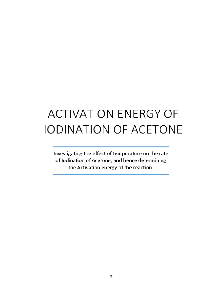 Activation Energy of Iodination of Acetone | PDF | Reaction Rate ...