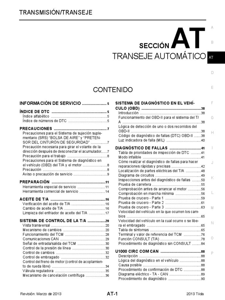 Transeje Automático: Contenido | PDF | Airbag | Transmisión (Mecánica)