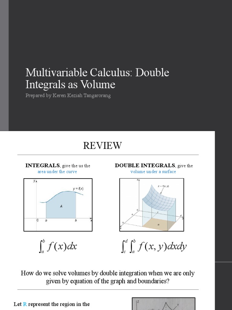 Double Integrals As Volume + How To Graph 3D Func | PDF | Integral ...