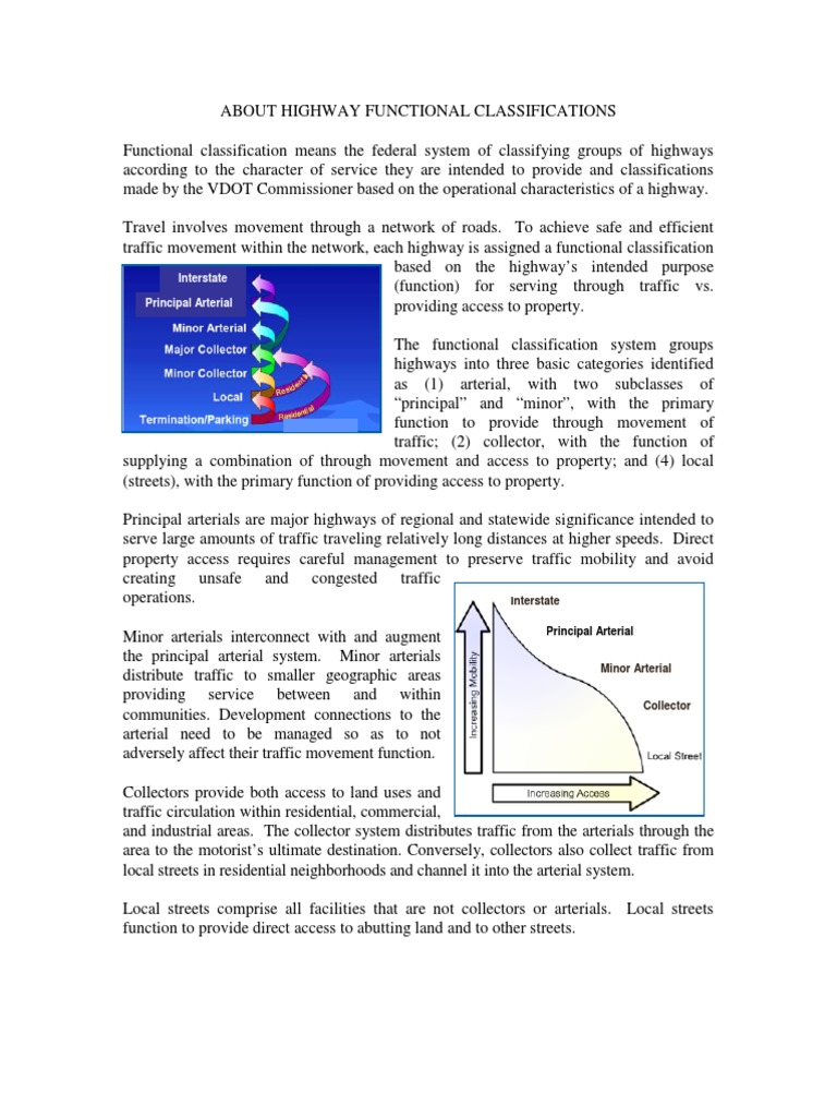 About Highway Functional Classifications | PDF | Highway | Traffic