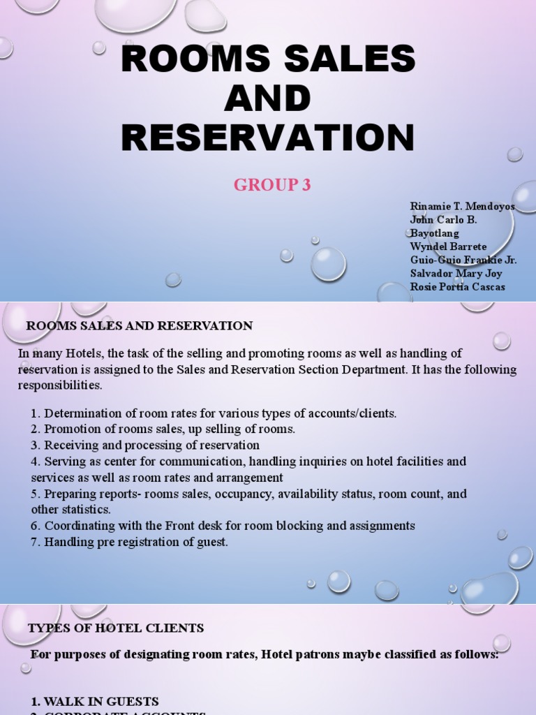 Hotel Room Sales and Reservation Types | PDF | Hotel | Sales