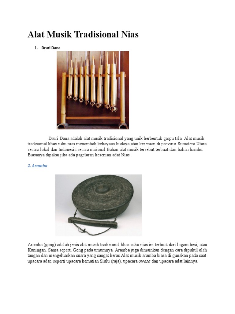 Alat Musik Tradisional Nias | PDF