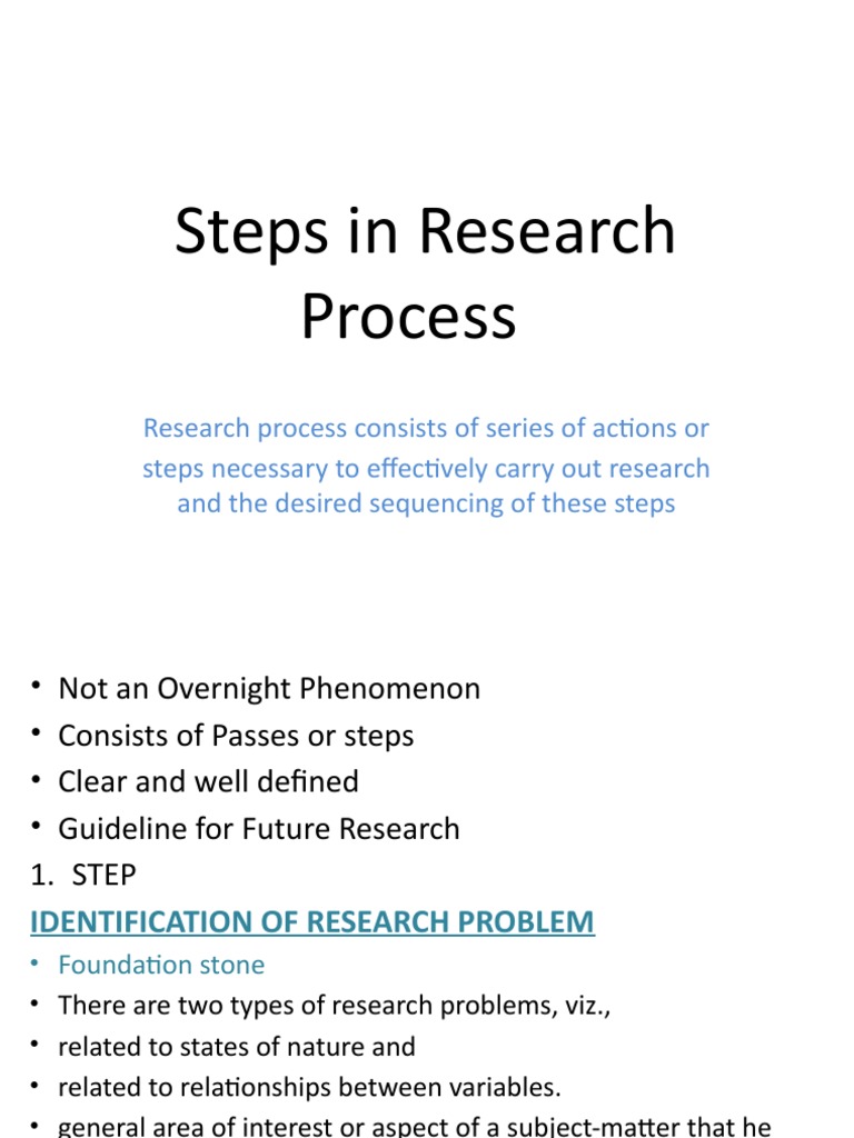 Steps in Research Process | PDF | Survey Methodology | Statistics