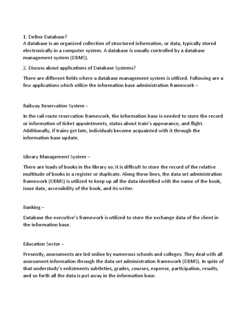 DBMS QB Solution | PDF | Databases | Relational Database