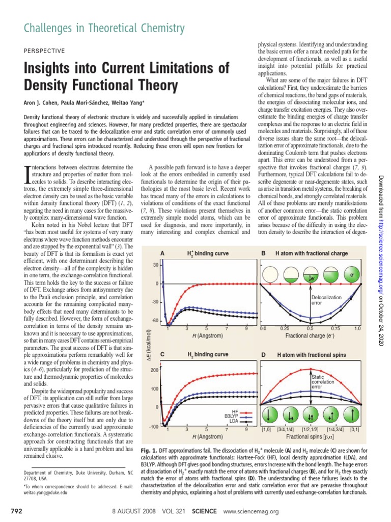Insights Into Current Limitations of Density Functional Theory | PDF ...