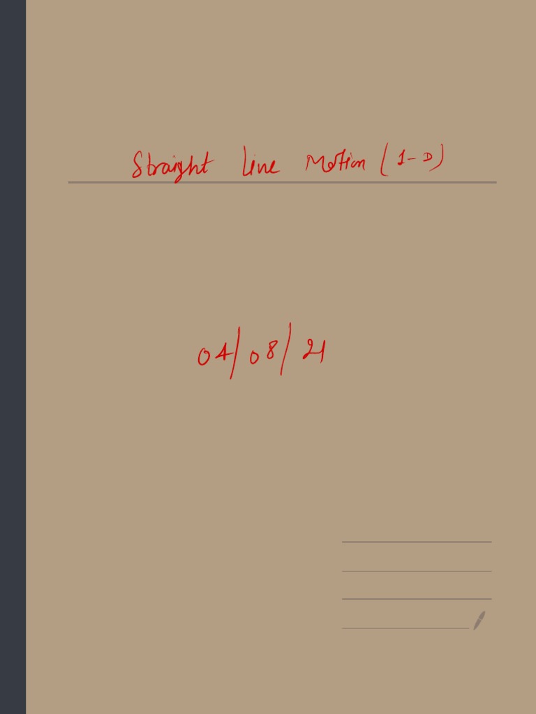 Motion in Straight Line 2 Phsics Class Notes | PDF | Abstract Algebra ...