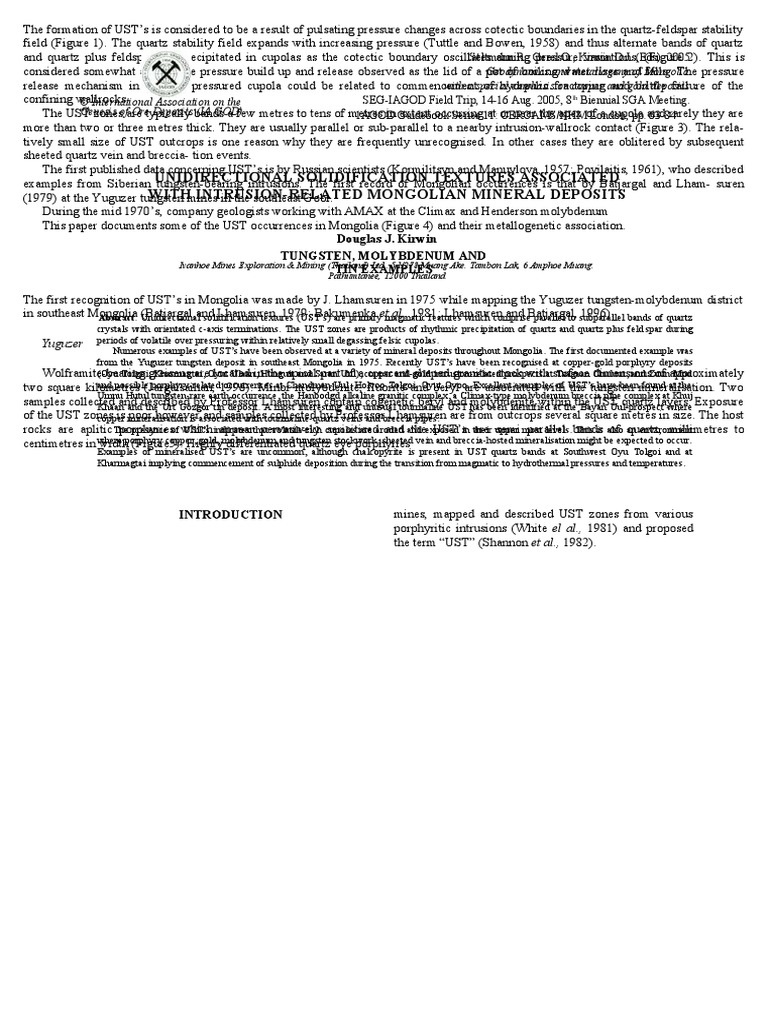 Unidirectional Solidification Textures Associated With Intrusion ...