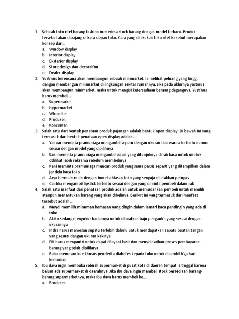 Penataan Produk KLS Xi BDP | PDF