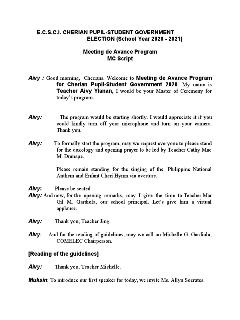 Miting de Avance SY 2021-2022 | PDF