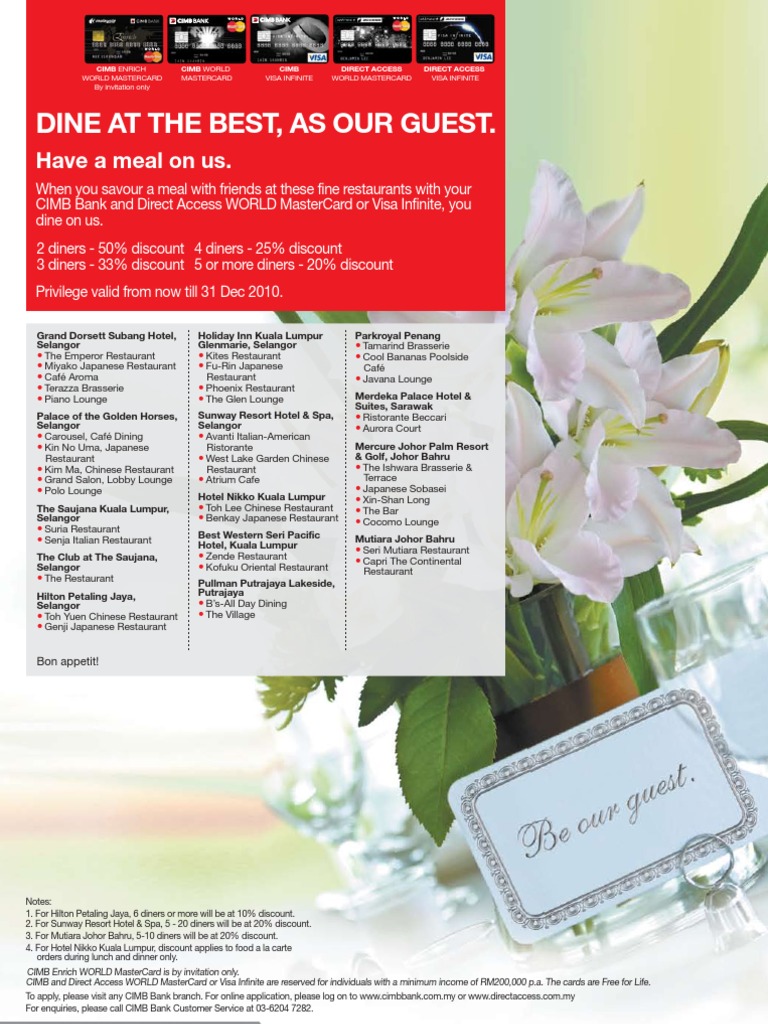 CIMB New Dining Ad-Edge | PDF | Hospitality Industry | Restaurant And ...