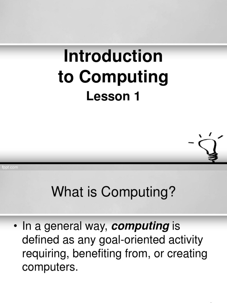 ITC Lesson 1 - Introduction To Computing | PDF | Computing | Computer ...