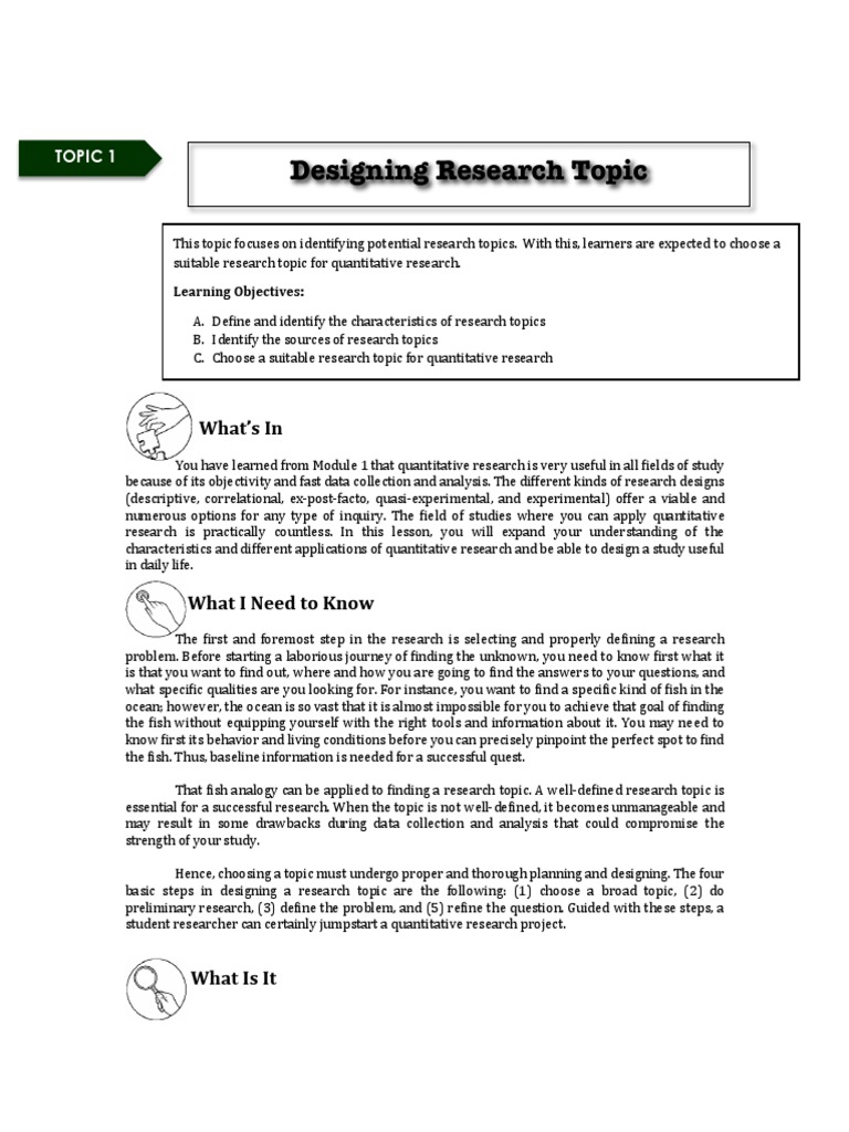 Designing Research Topic & Research Title | PDF | Word | Learning