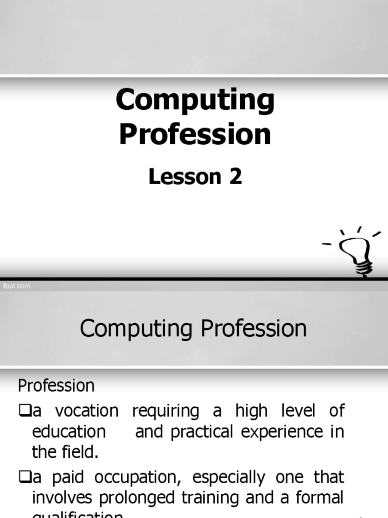 ITC Lesson 2 - Computing Profession | PDF | Computer Programming | Databases