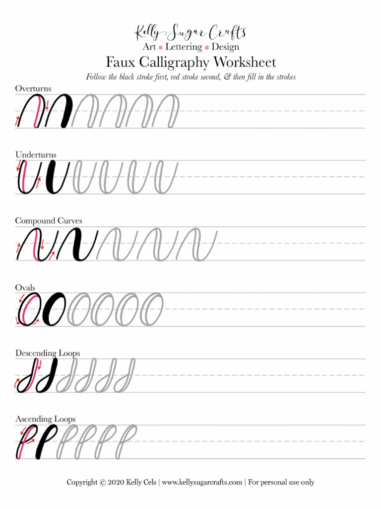 Faux Calligraphy Sheets Kellysugarcrafts | PDF