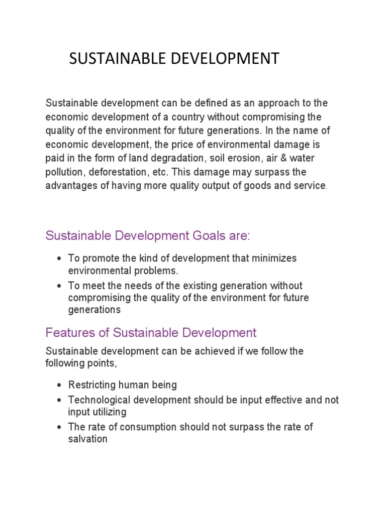 Sustainable Development | PDF | Sustainability | Resource