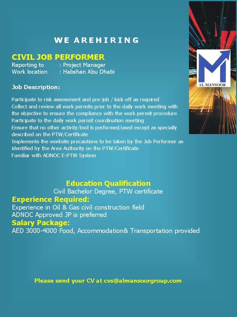 Civil Job Performer Needed | PDF