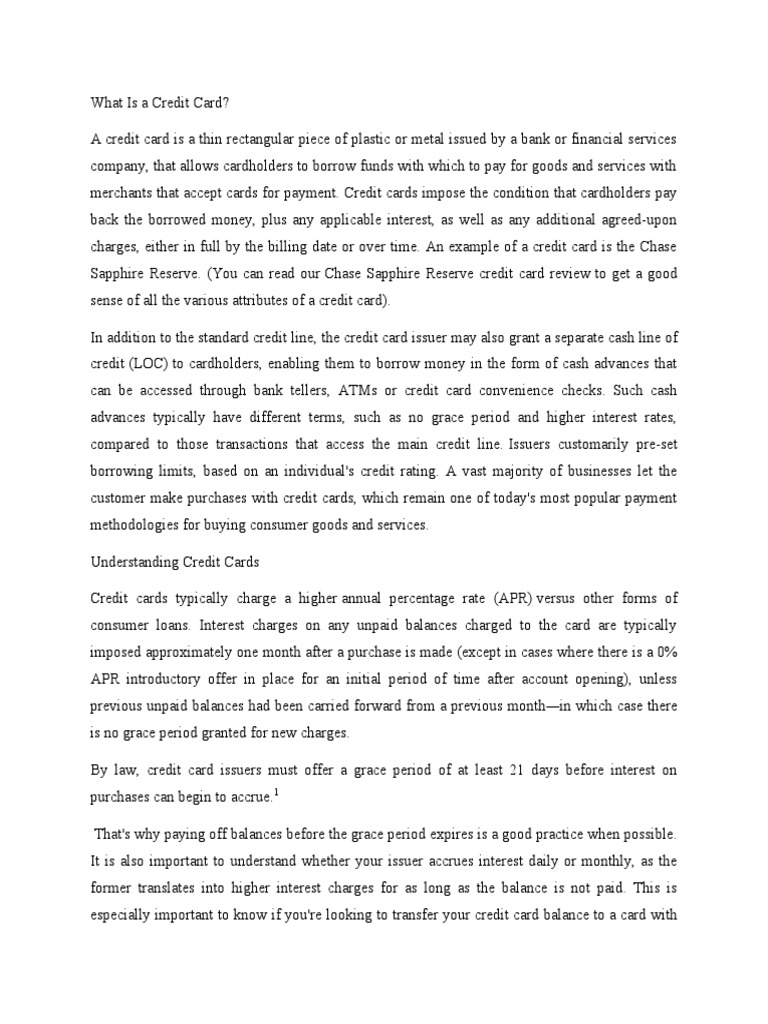 What Is A Credit Card | PDF | Credit Card | Debit Card