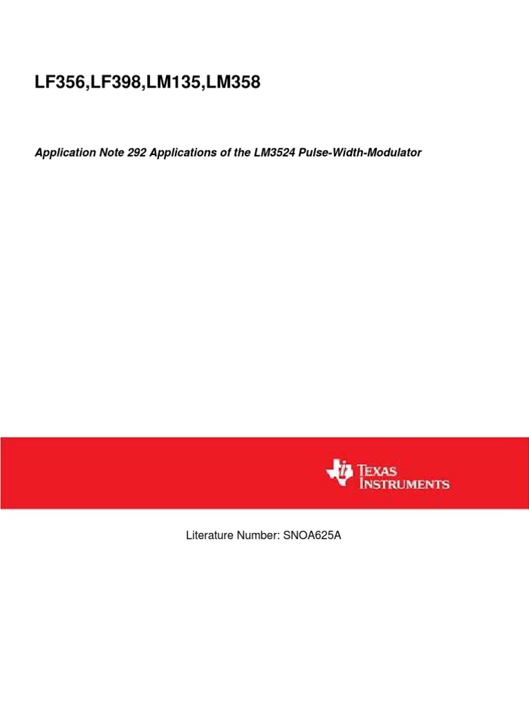 LF356, LF398, LM135, LM358: Application Note 292 Applications of The ...