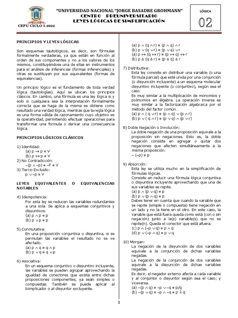 Pract. 02 - Logica | PDF | Proposición | Matemáticas