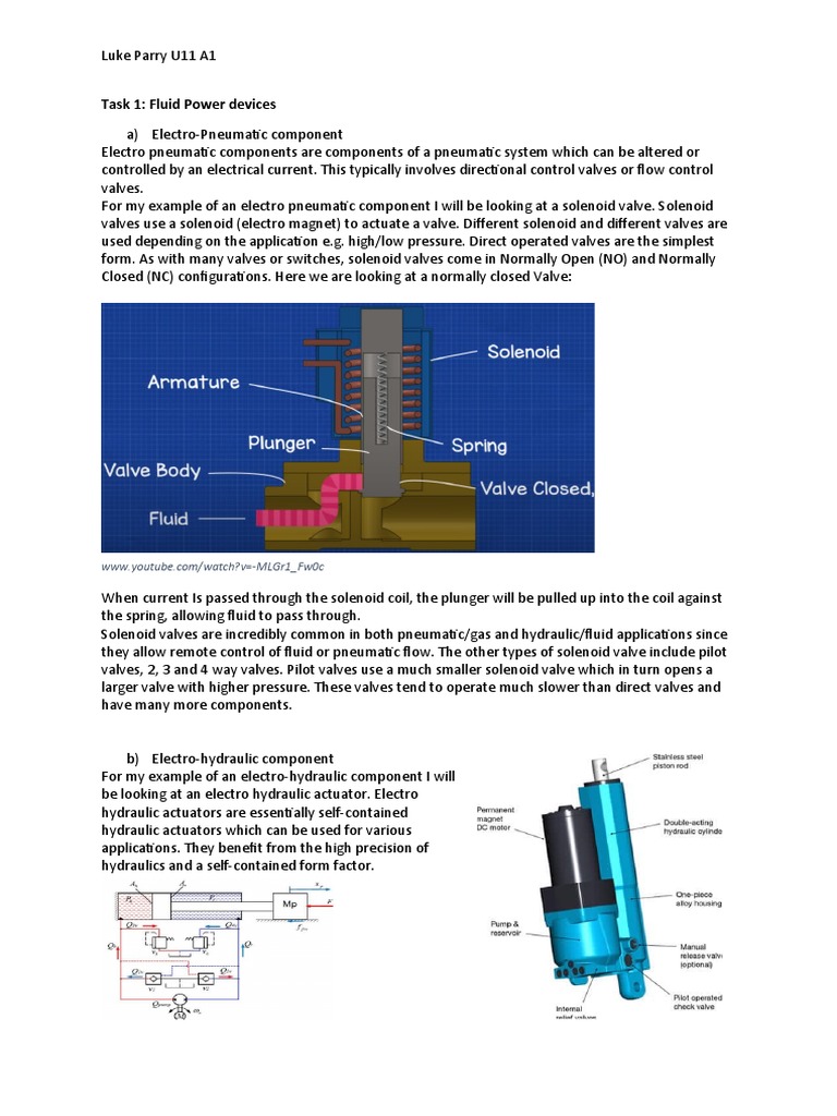Task 1: Fluid Power Devices | PDF | Valve | Actuator