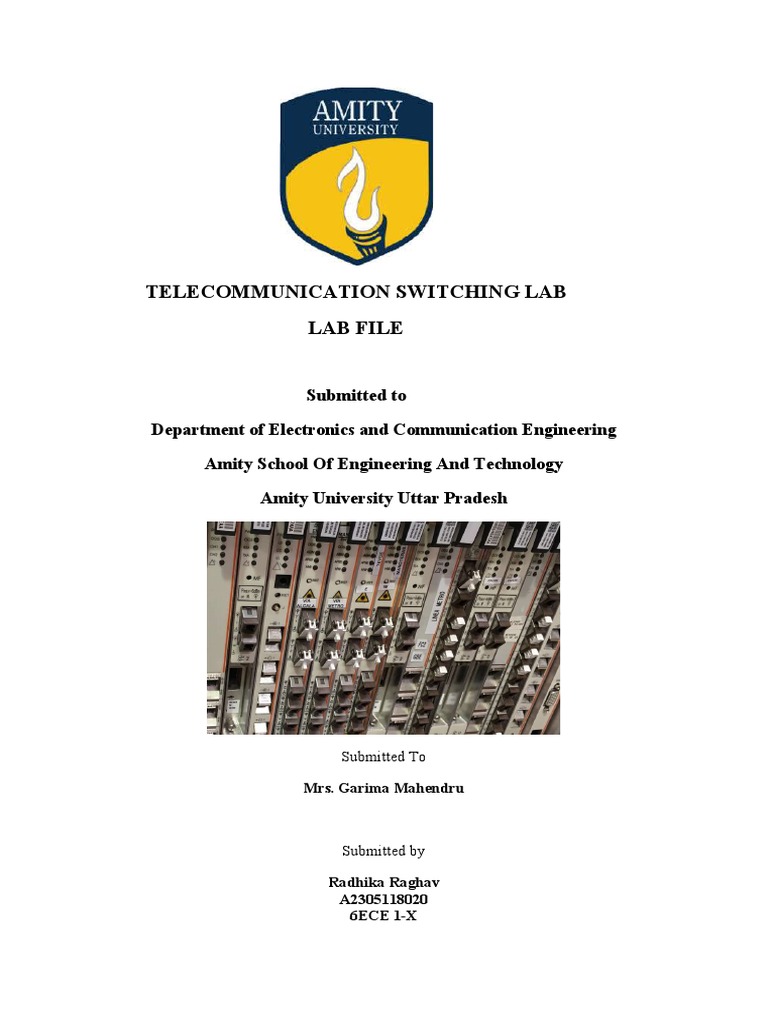 Telecommunication Switching Lab File | PDF | Modulation | Sampling ...