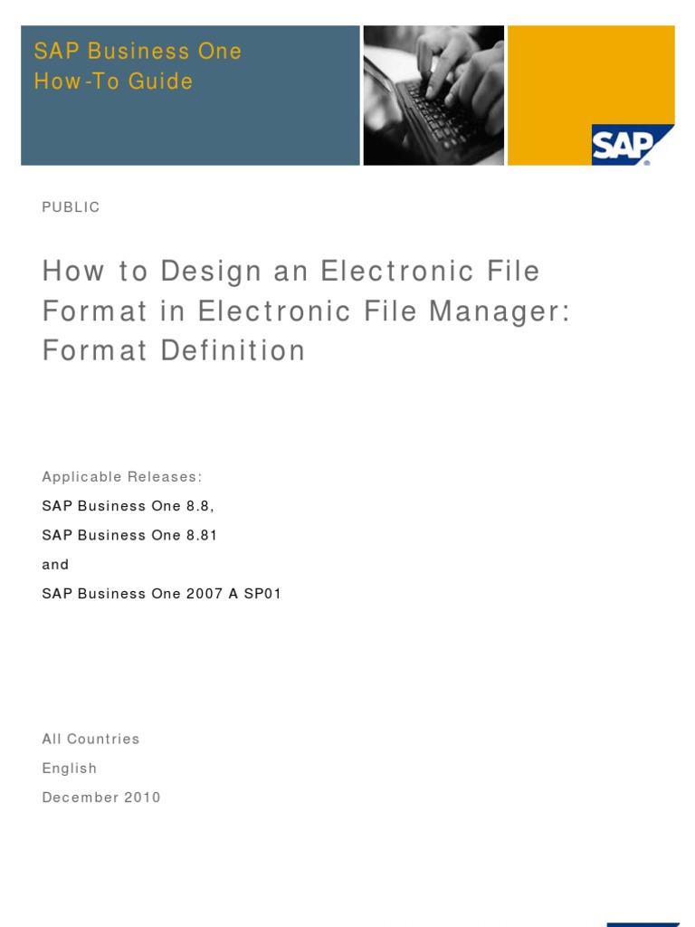 How to Design an Electronic Format in Electronic File Manager Format ...