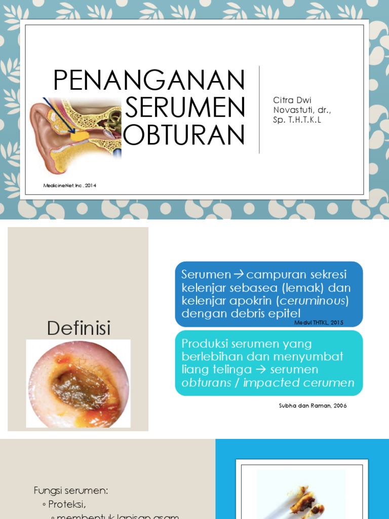 PDF FINAL DR CItra Penanganan Serumen Obturan | PDF