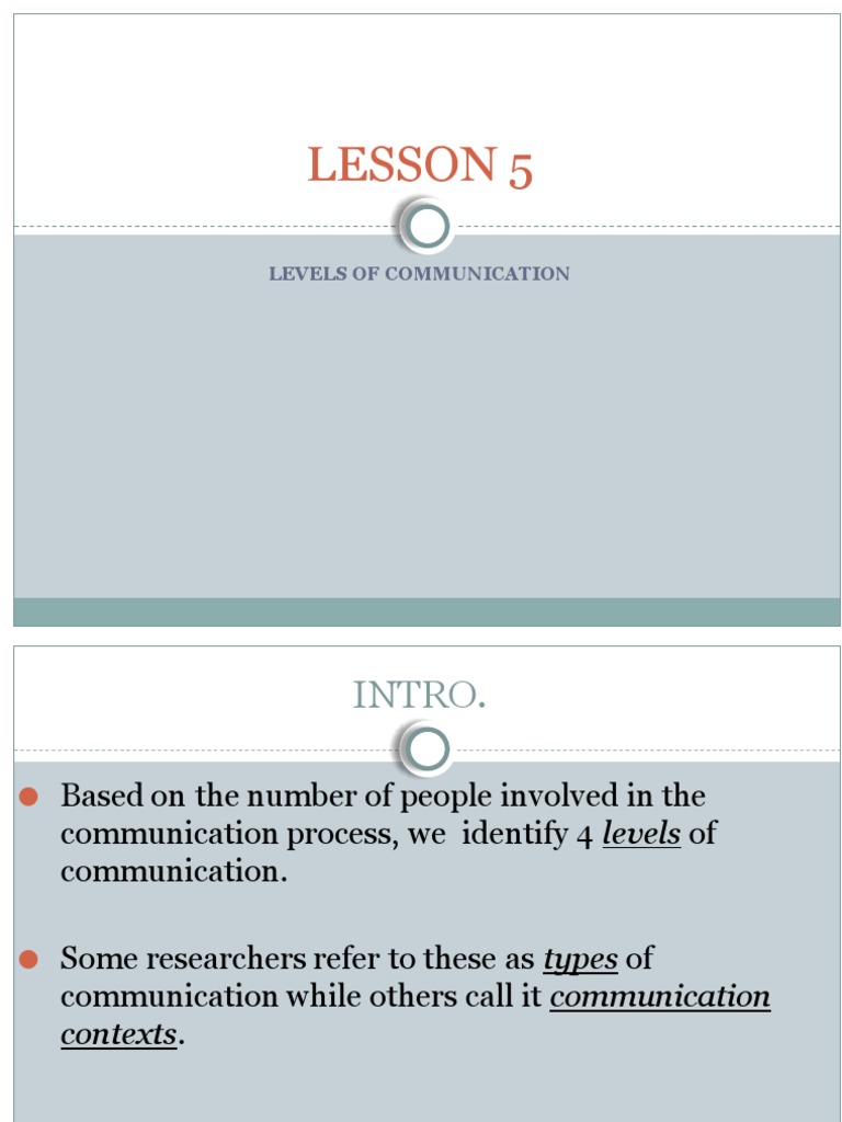 Levels of Communication | PDF | Communication | Information