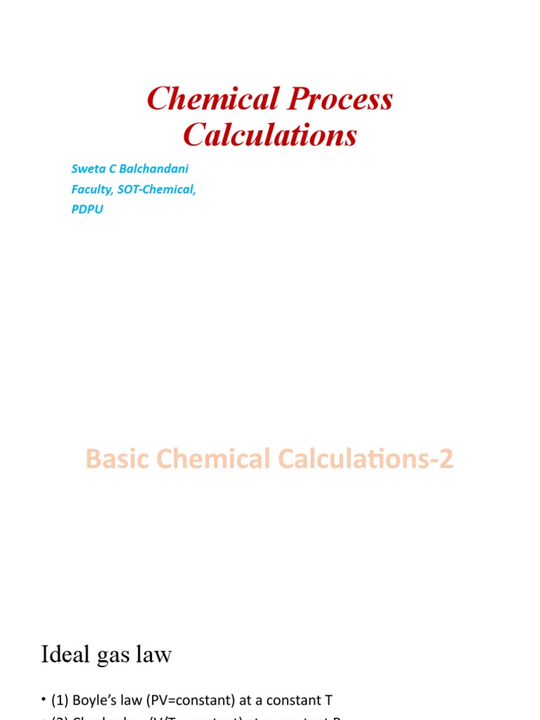 Chemical Process Calculations: An Expert Guide to Common Thermodynamic ...