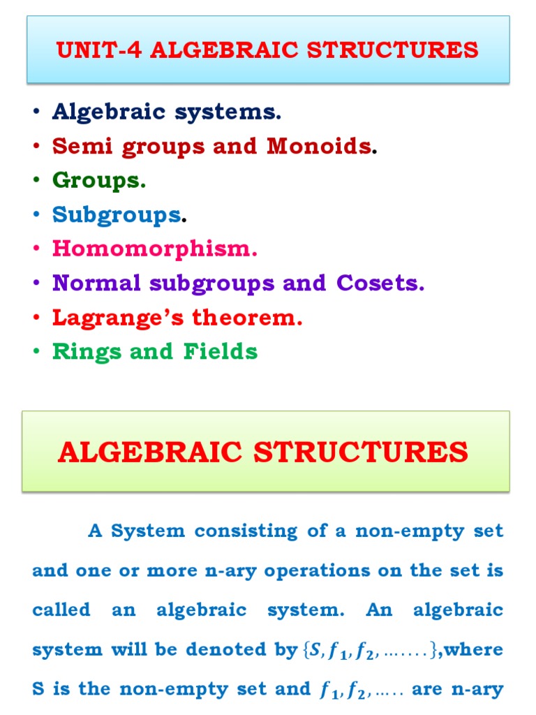 DM Unit-Iv | PDF | Group (Mathematics) | Ring (Mathematics)