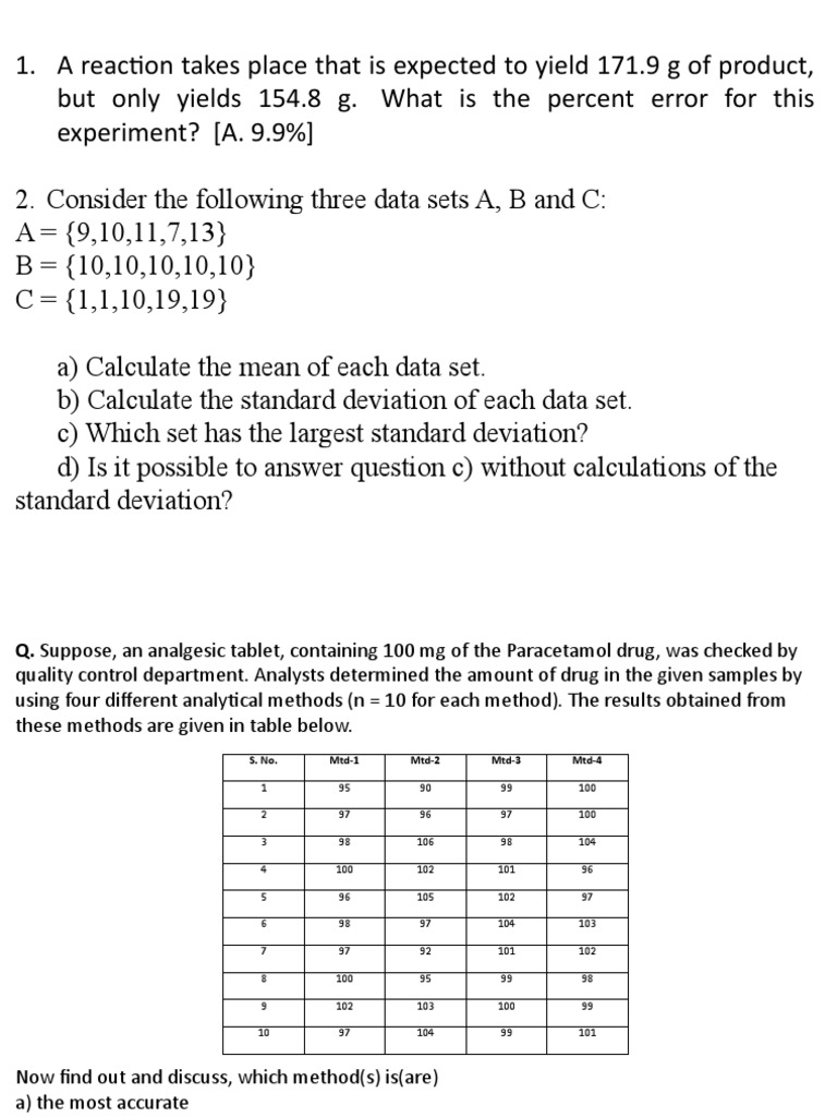 Accuracy and Precision Questions | PDF