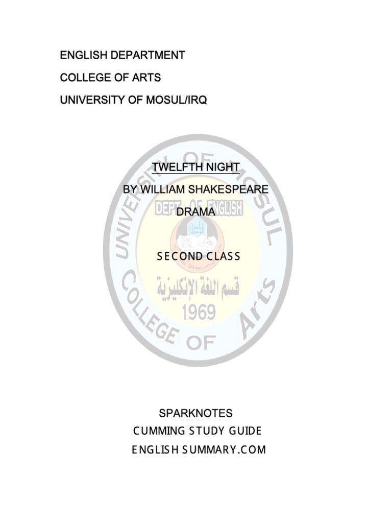 Twelfth Night - Spark Notes & Cumming Guide | PDF | Twelfth Night