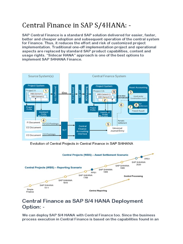 Central Finance in SAP S/4HANA Overview | PDF | Enterprise Resource ...