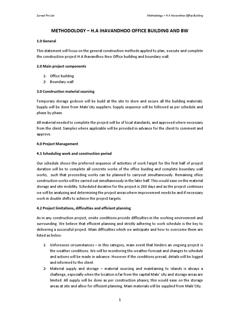 Ihavandhoo Office Methodology | Download Free PDF | Concrete | Plumbing