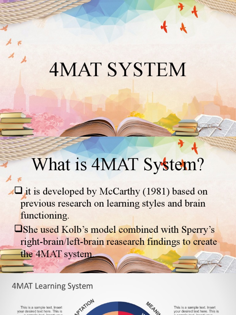 4mat System | PDF | Learning | Learning Styles