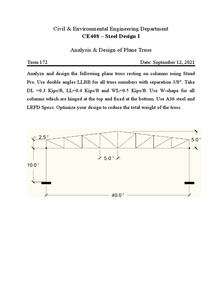 6-Analysis - Design of Plane Truss | PDF
