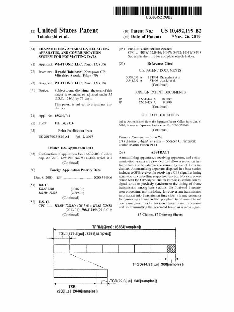 United States Patent: (10) Patent No .: US 10,492,199 B2 (45) Date of ...