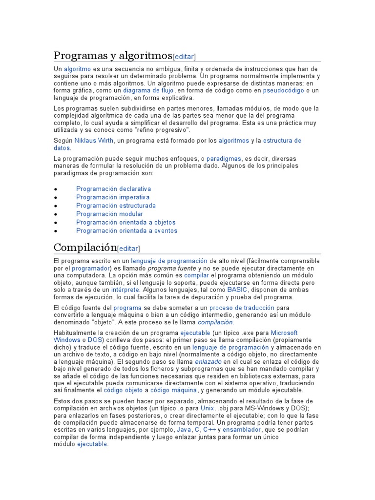 Algoritmo y Compilacion | PDF | Programación de computadoras | Compilador