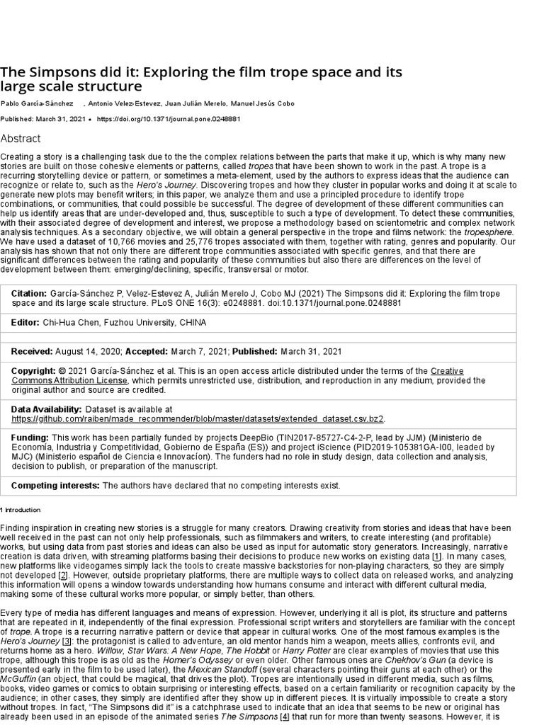 The Simpsons Did It - Exploring The Film Trope Space and Its Large ...