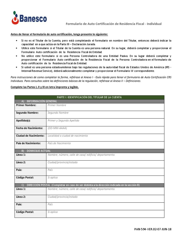 Formulario CRS PN | PDF | Gobierno