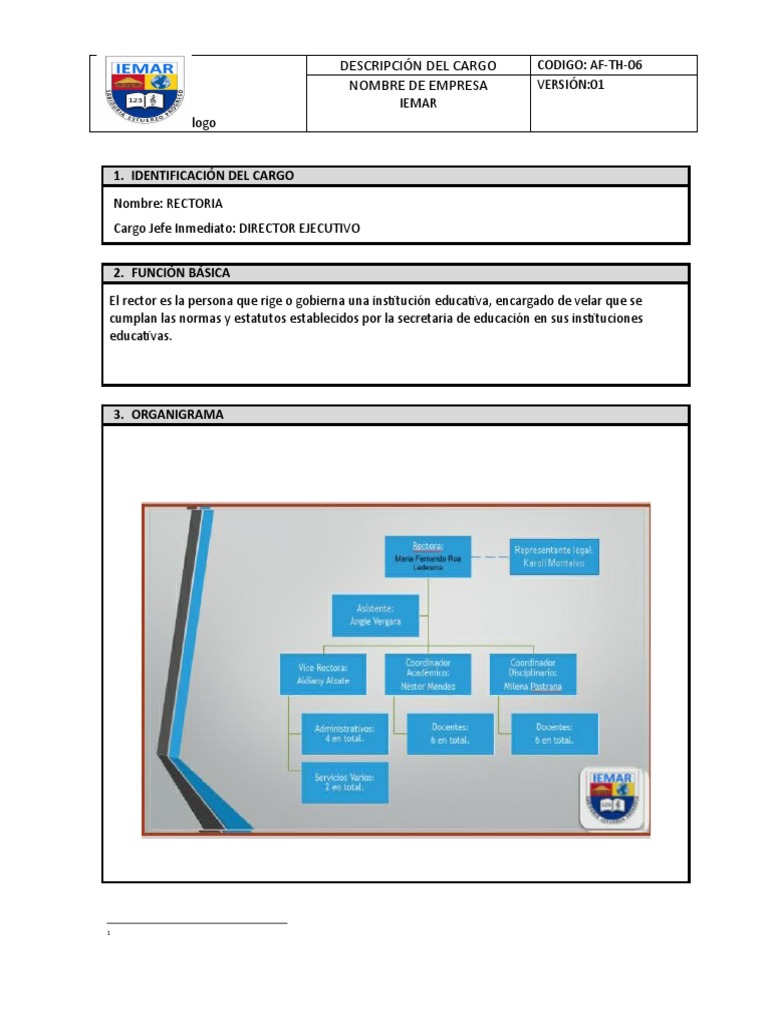 Funciones Del Rector Iemar | PDF