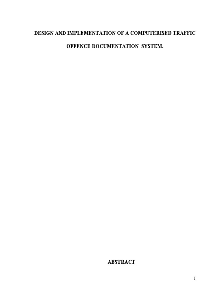 .NG 34154.14 Design and Implementation of A Computerised Traffic Offence Documentation System ...
