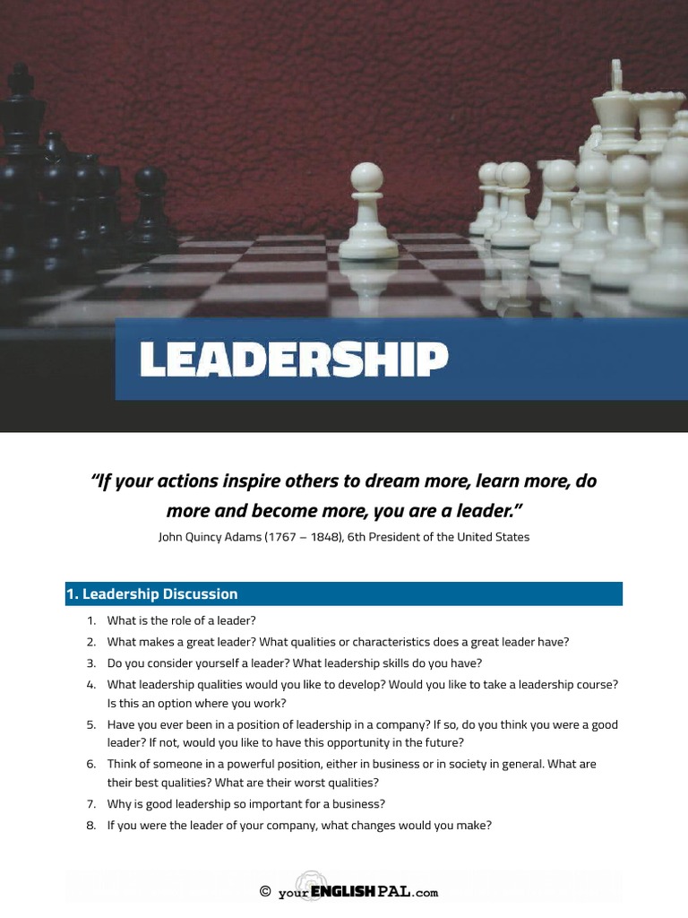 Your English Pal Business English Lesson Plan Leadership Student v1 ...