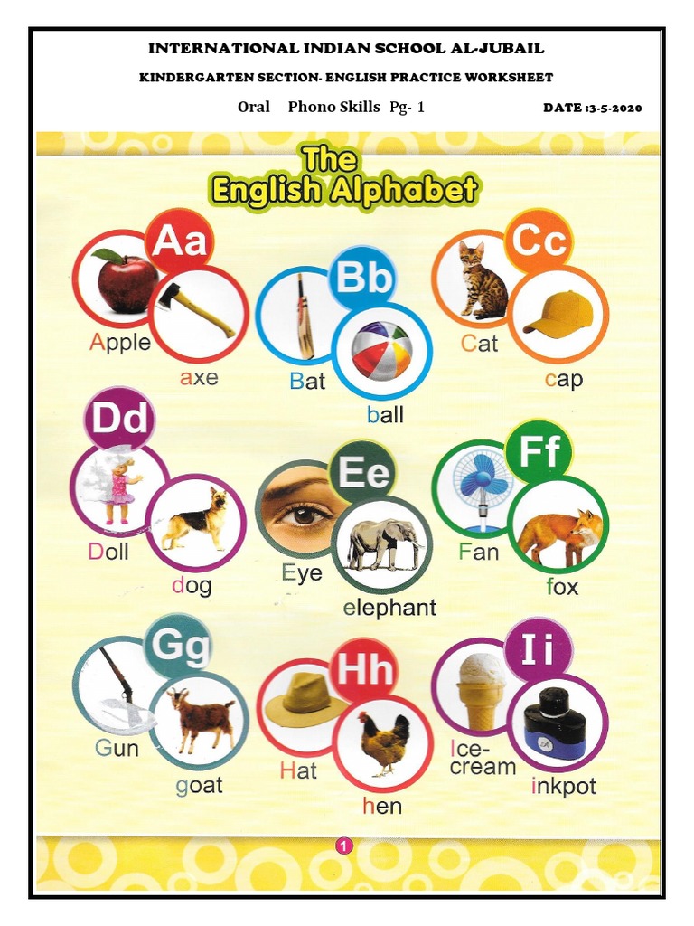 53202081417PM-Class UKG English Worksheet From 3.05.2020 To 7.05.2020 | PDF