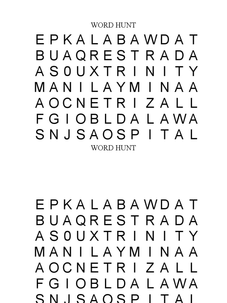 Engaging Word Hunt Puzzle Game | PDF