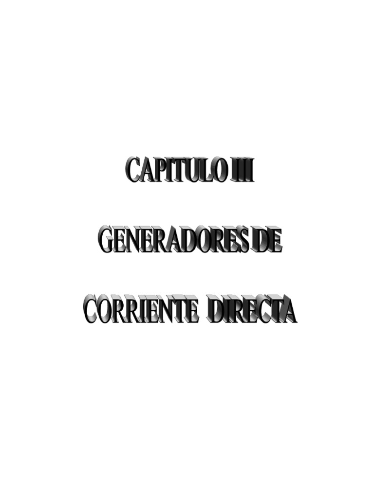 Capitulo III Generadores C.C. | PDF | Generador eléctrico | Inductor