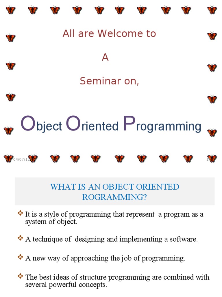 OOPS Seminar | PDF | Constructor (Object Oriented Programming) | Programming