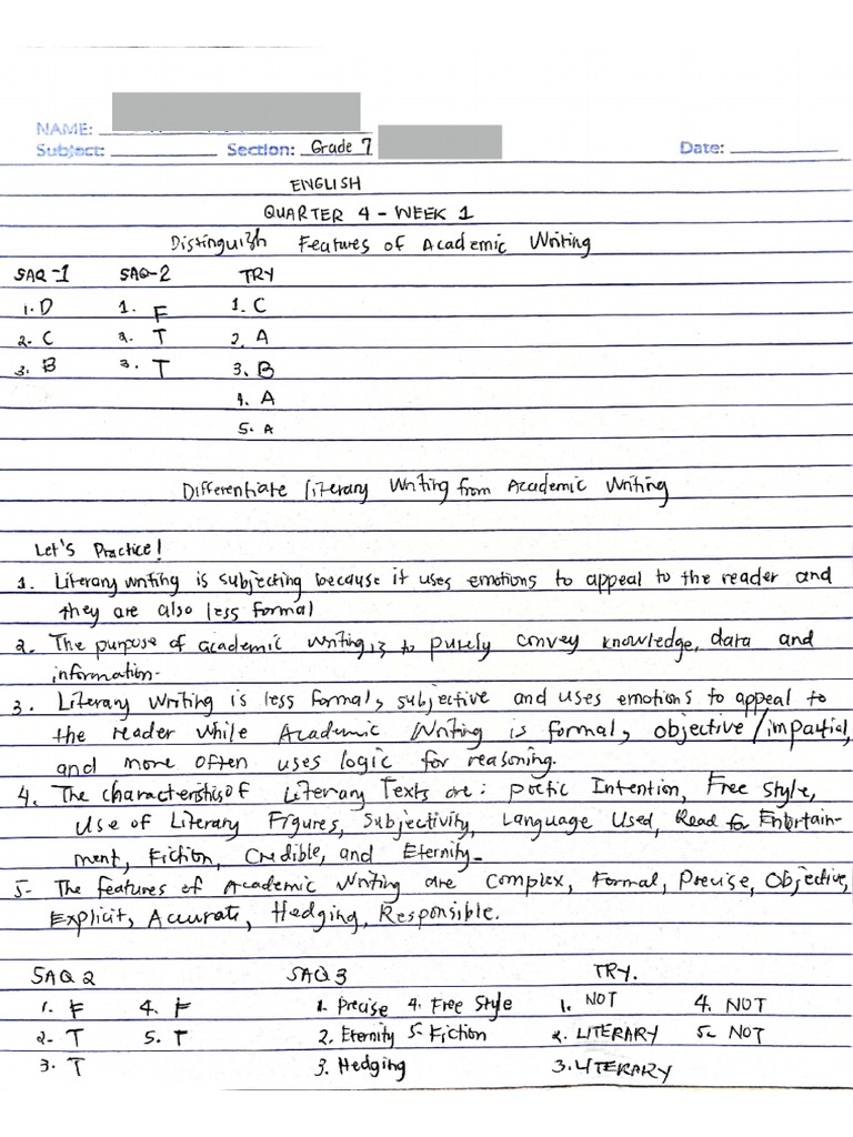 Grade 7 FILIPINO Q3-M8 Answers | PDF